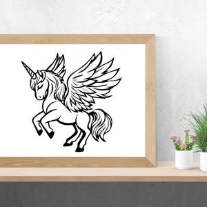 Unicorn Svg | Unicorn Outline SVG and PNG | Minimalist Unicorn Clipart ...