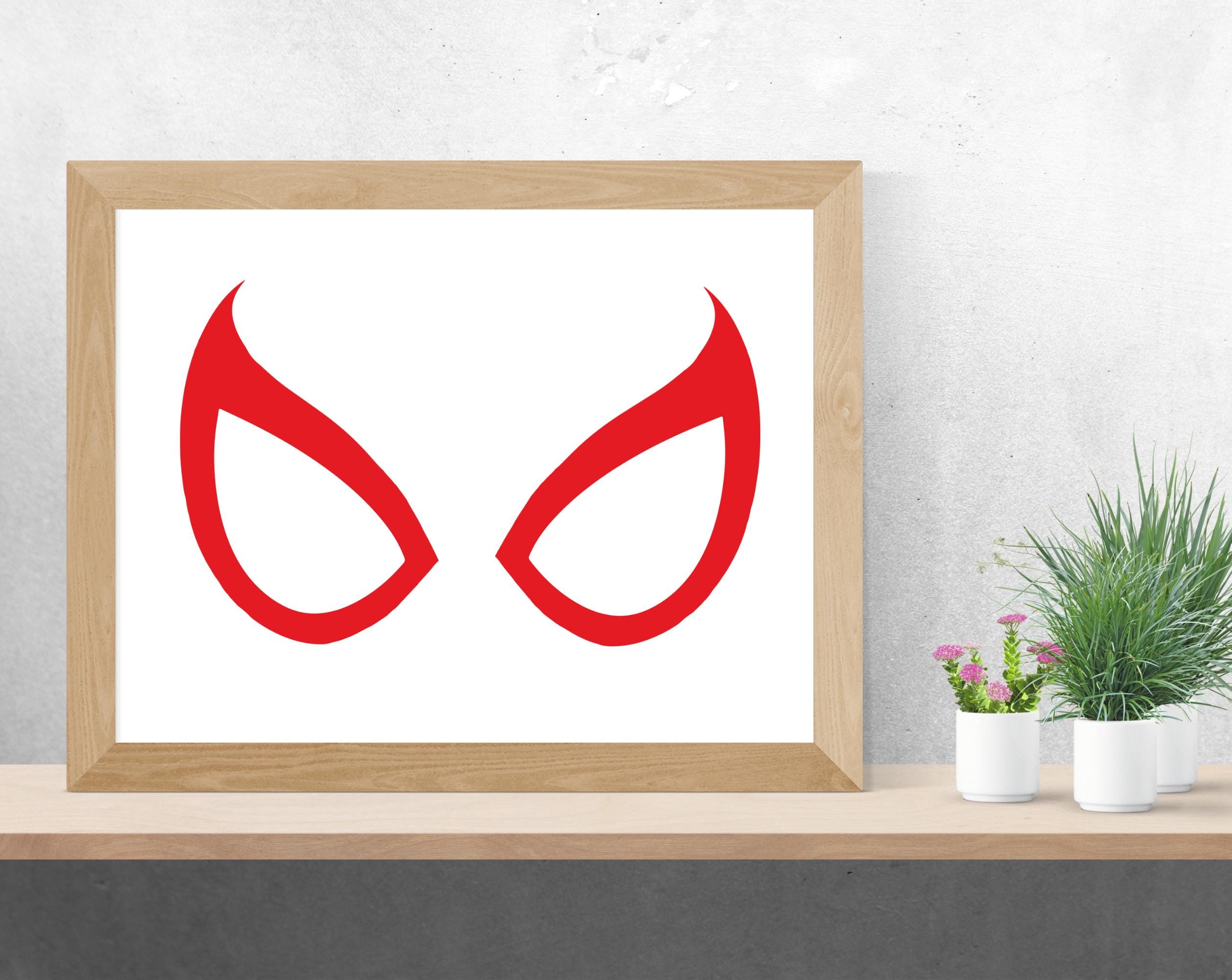 Spiderman Svg Spiderman Eyes Svg With Red Outline Layered Spiderman