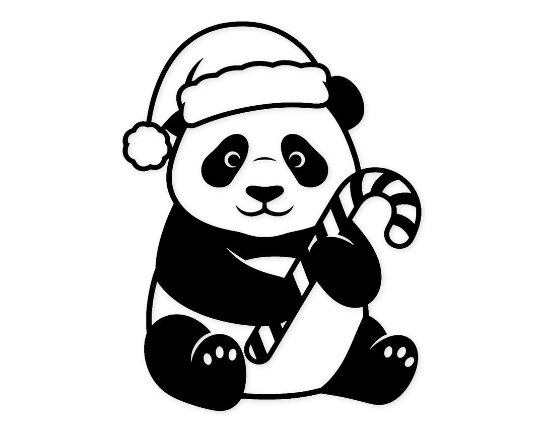 Christmas Panda Svg Png: Cute Flat Design for Holiday Crafts - Etsy