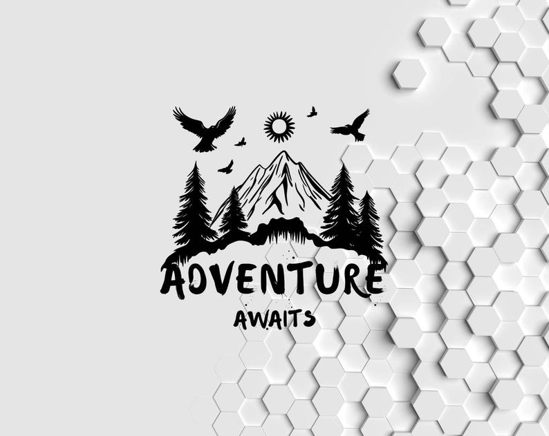 Adventure Awaits Svg, Mountain Svg Cut File, Nature Svg, Adventure ...