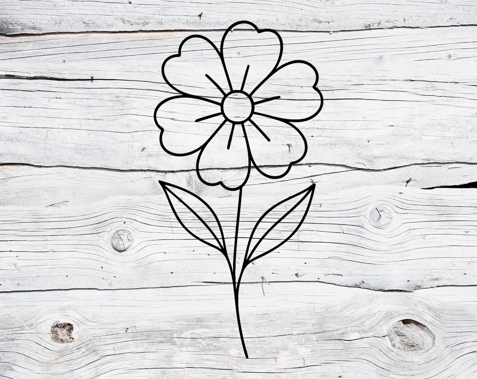 Simple Flower Svg Png, Minimalist Floral Line Art, Outline Flower Cut ...