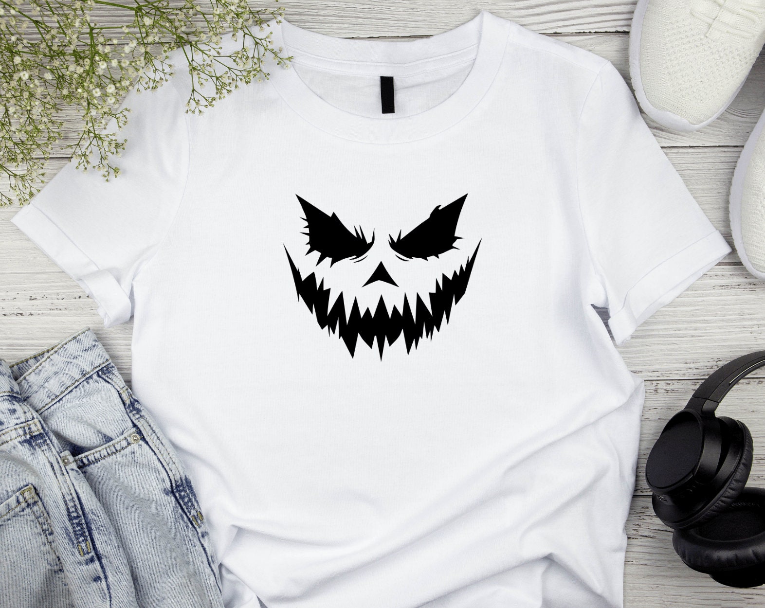 Halloween Svg - Jack-o'-lantern Scary Face SVG | Pumpkin Carving Face ...