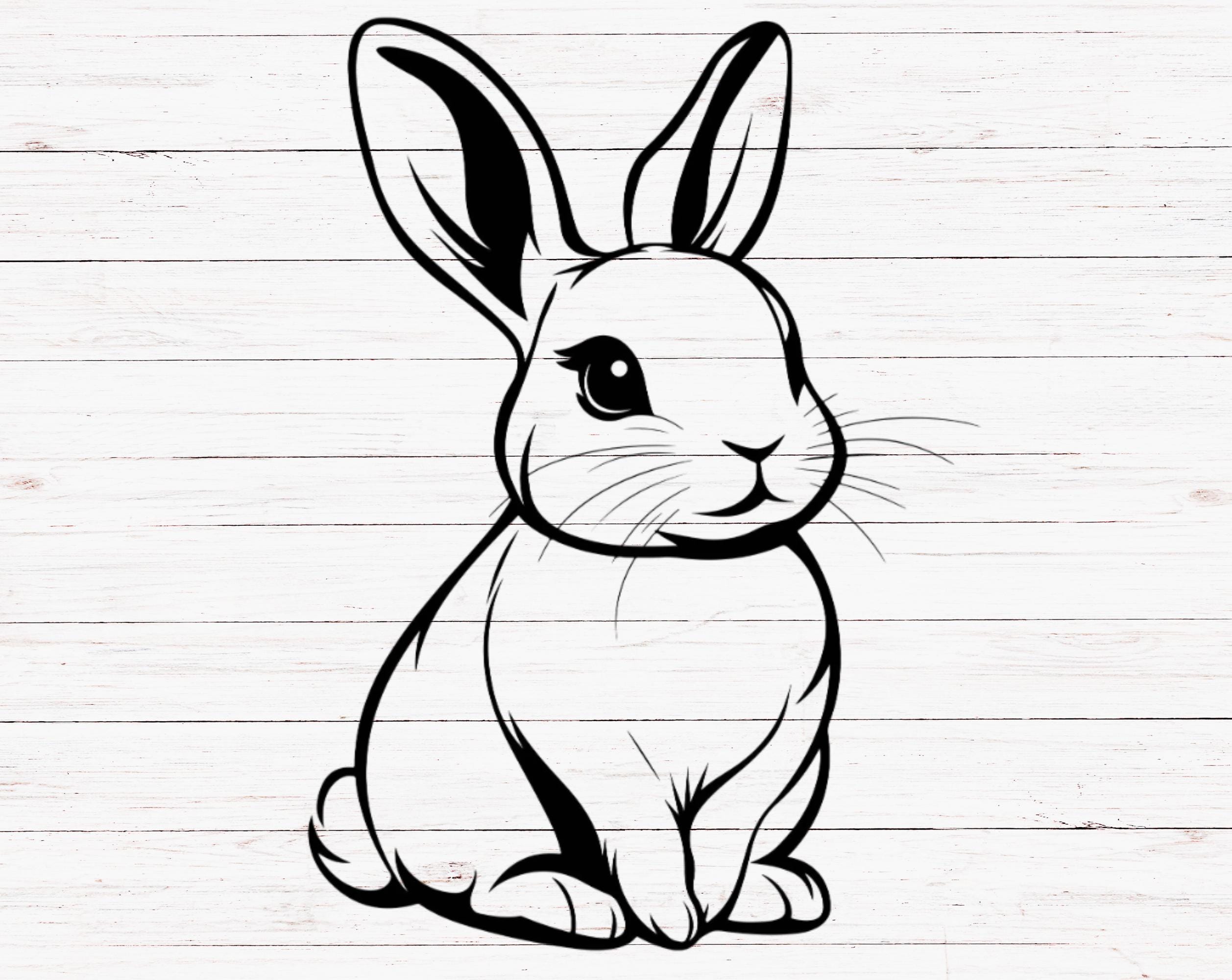 Bunny Svg Bundle, Bunny Svg, Bunny Outline Svg, Bunny Silhouette | Cute ...