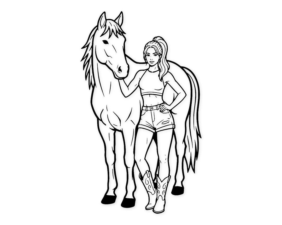 Halter Top Rider Svg Png: Bold Clean Outlines for T-shirts - Etsy