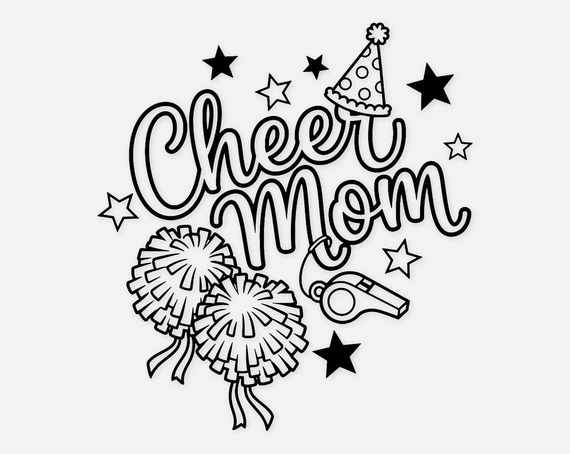 Cheer Mom Calligraphy Svg Png: Whimsical Design for Celebratory ...