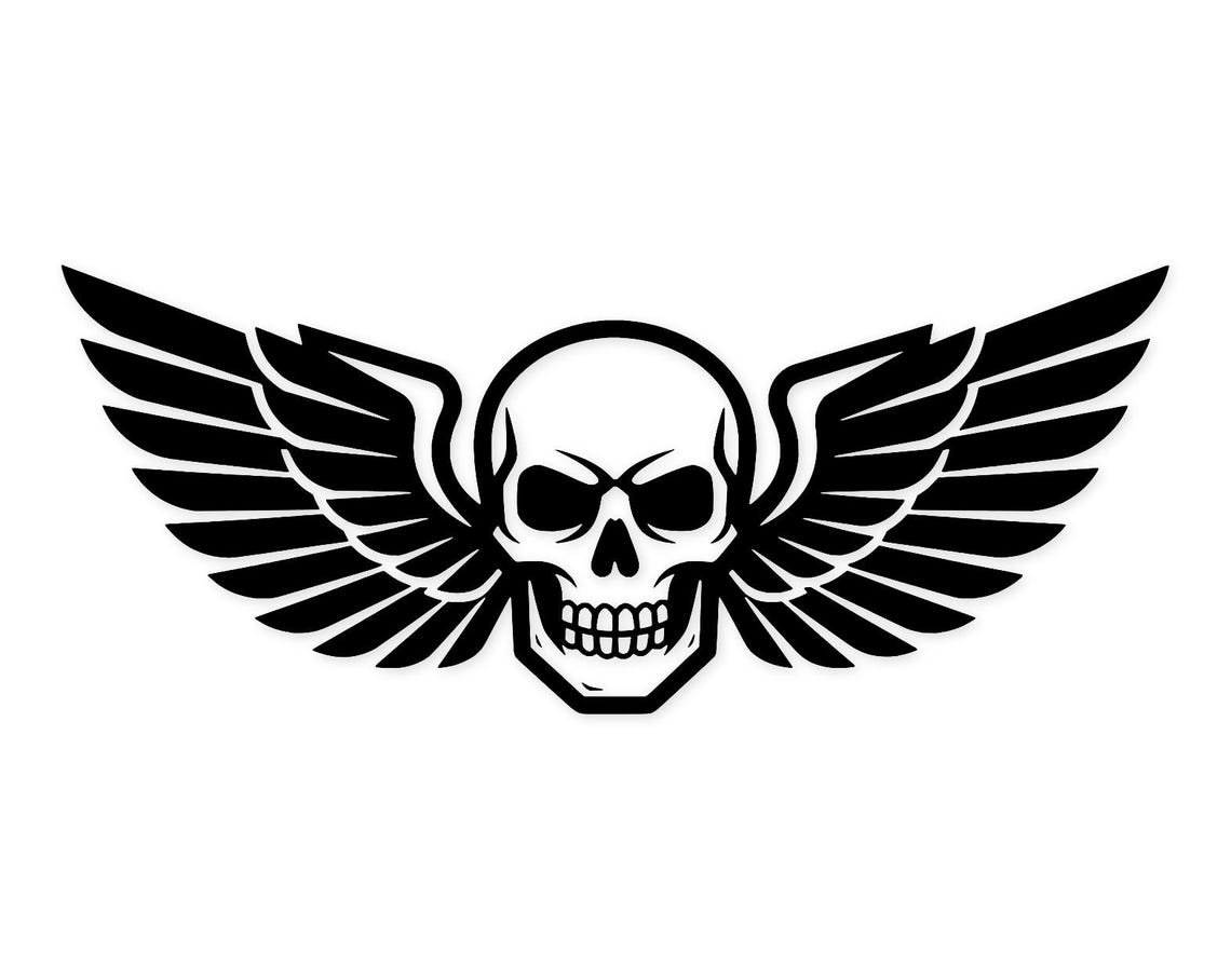 Skull With Wings Svg Png: Bold Design for Riders - Etsy