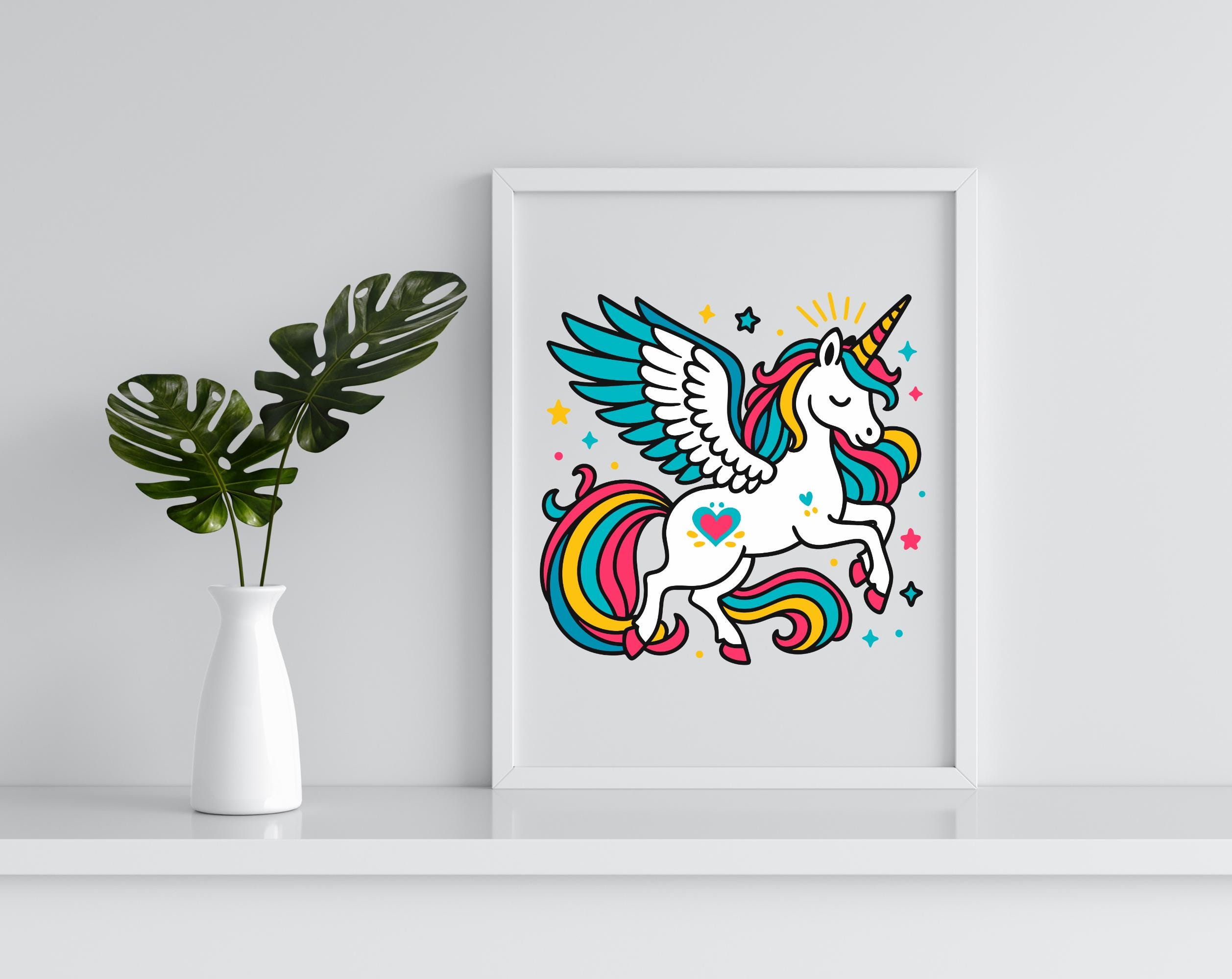Rainbow Unicorn SVG PNG | Flying Unicorn Clipart | Cute Layered Cut ...