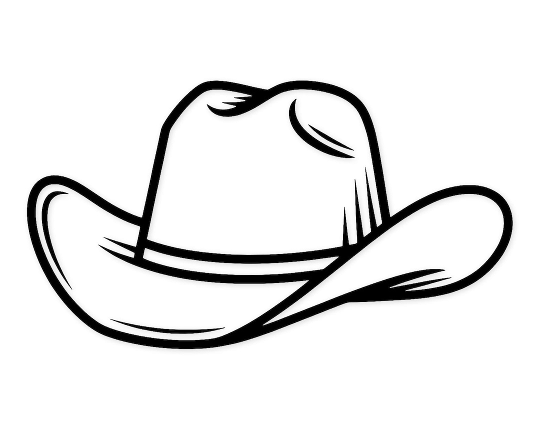 Cowboy Hat Svg Png: Minimalist Digital Design for T-shirts - Etsy