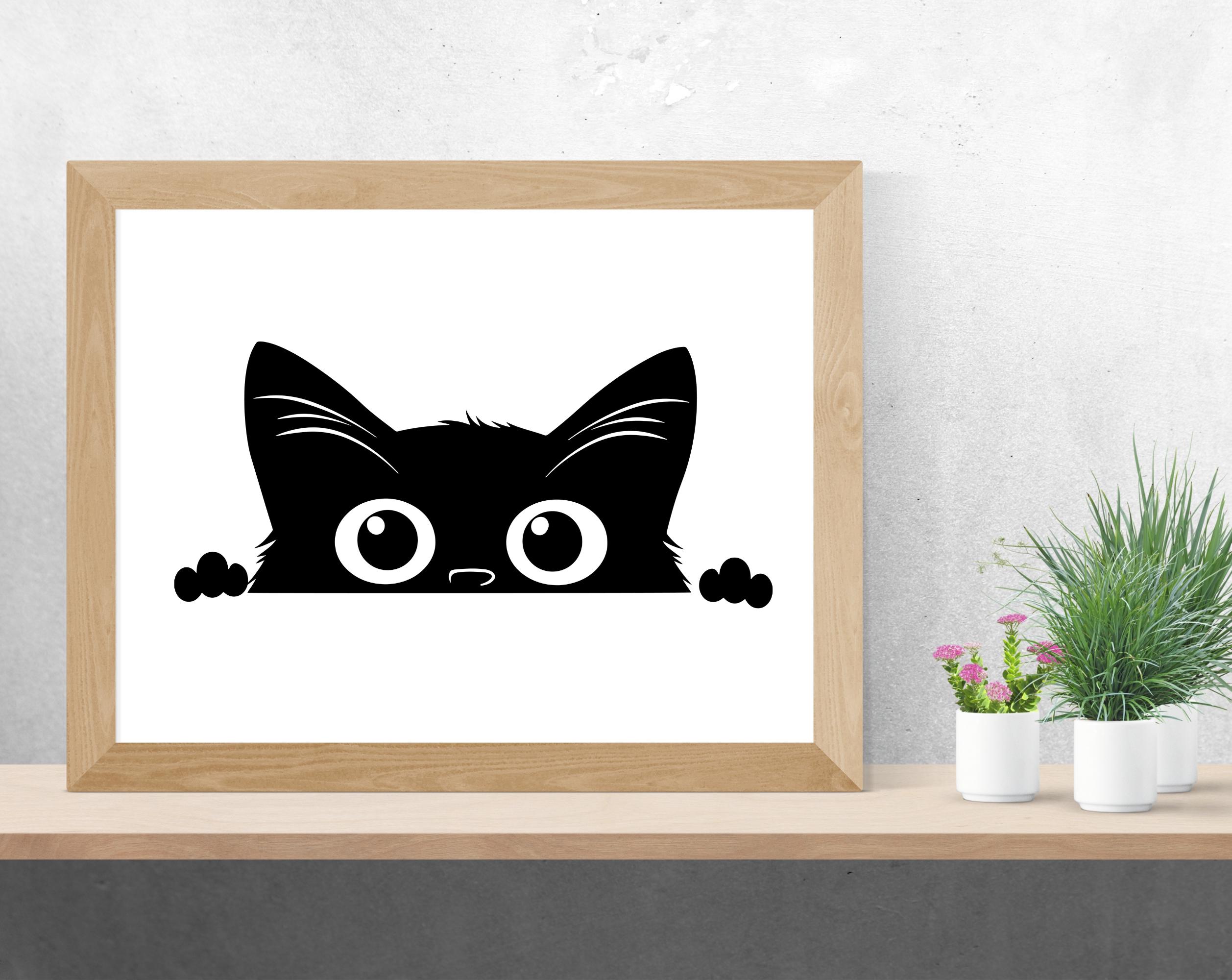 Peeking Cat Svg, Cat Svg, Cute Cat Svg - Cute Cat Digital Cut - Print ...