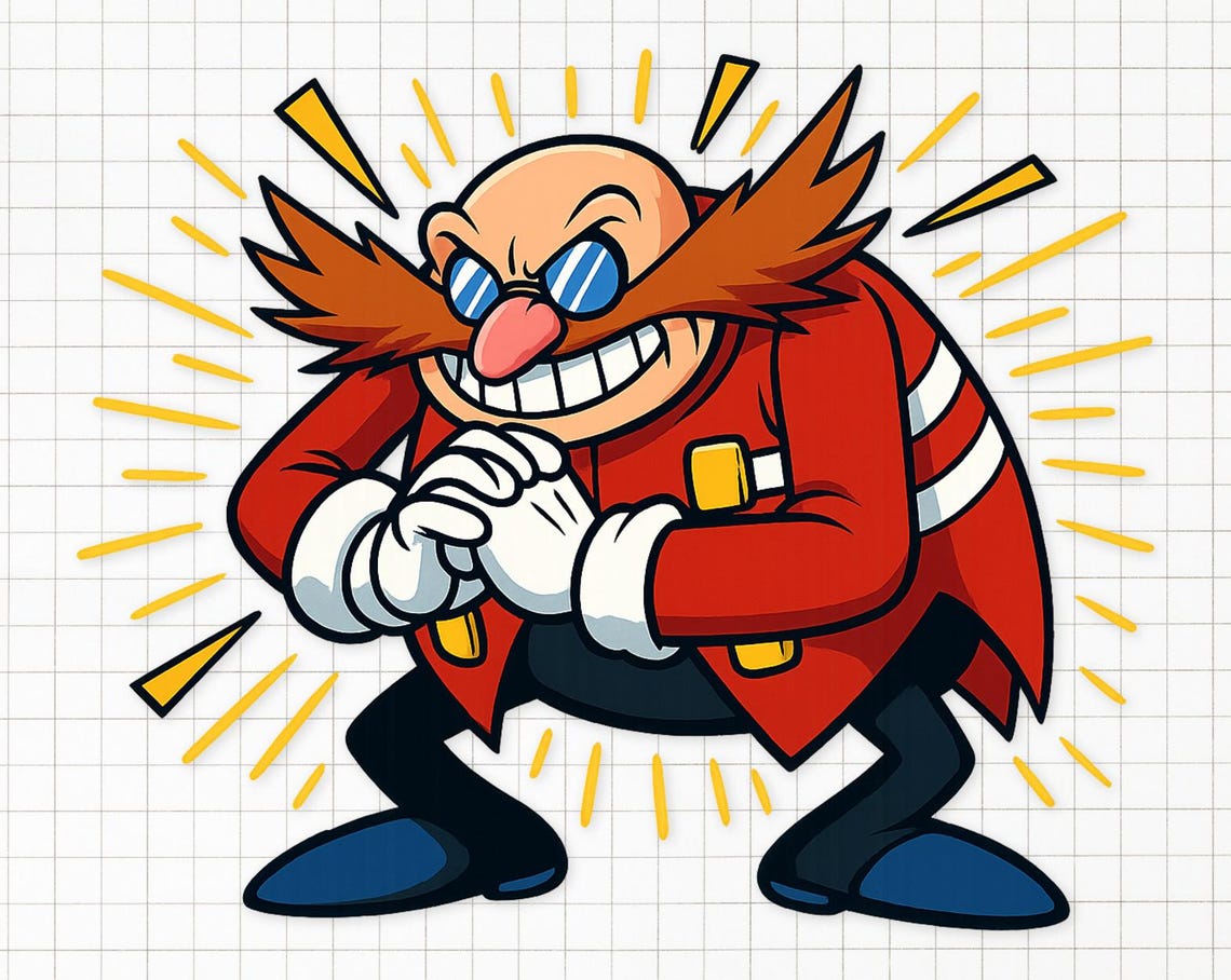 Dr. Eggman Digital Art: Png Comic-style Character Design - Etsy