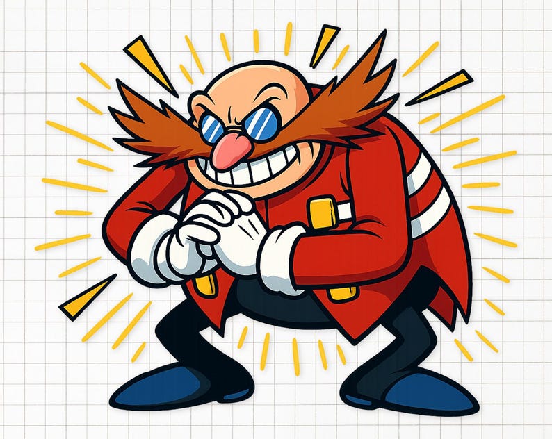 Dr. Eggman Digital Art: Png Comic-style Character Design - Etsy
