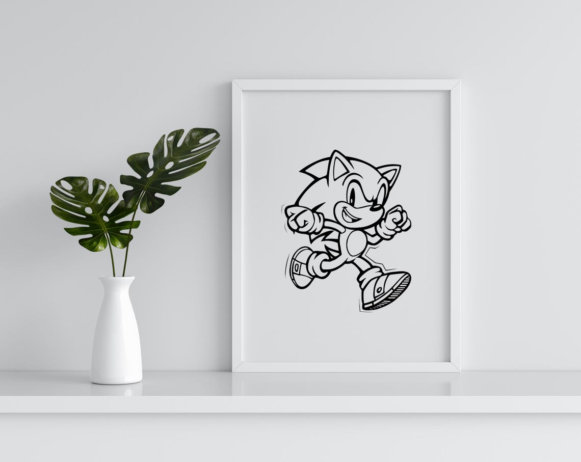 Sonic Svg, Sonic Outline SVG, Sonic Hedgehog Outline SVG, Sonic ...