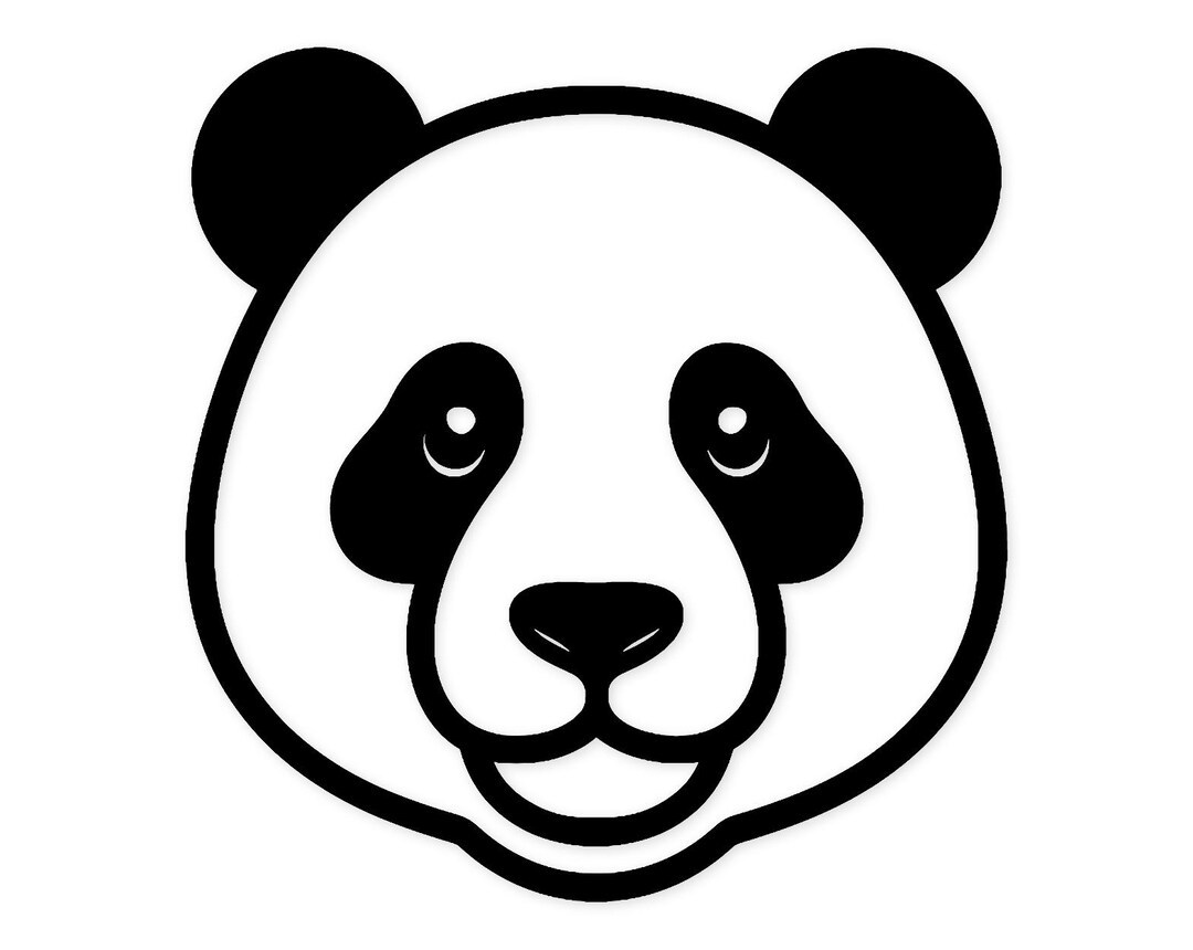 Panda Head Outline Svg Png: Cut Ready Digital Design for Cricut ...