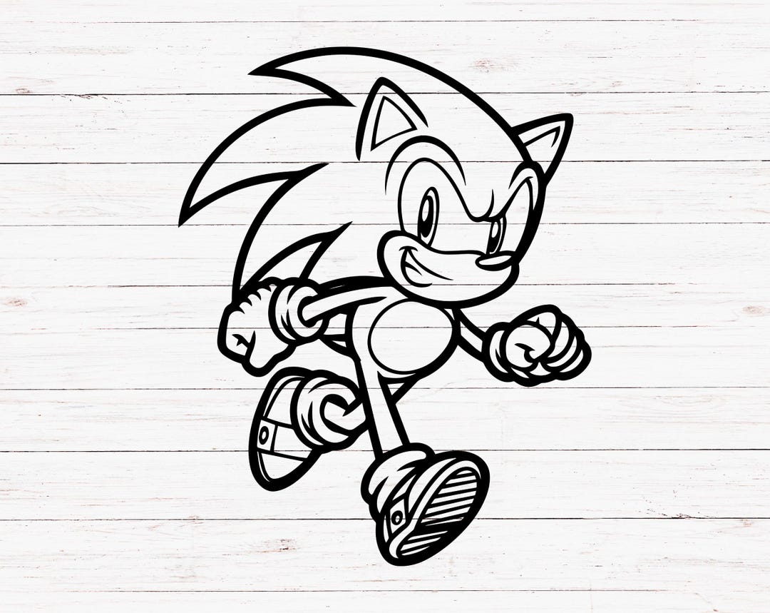 Sonic Outline Svg, Sonic Outline Png, Sonic Svg, Sonic the Hedgehog Svg ...