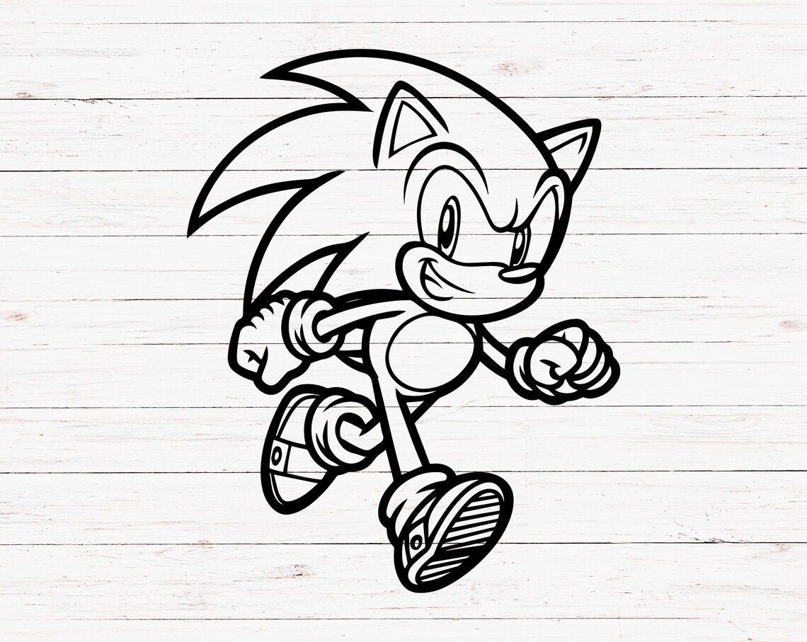 Sonic Outline Svg, Sonic Outline Png, Sonic Svg, Sonic the Hedgehog Svg ...