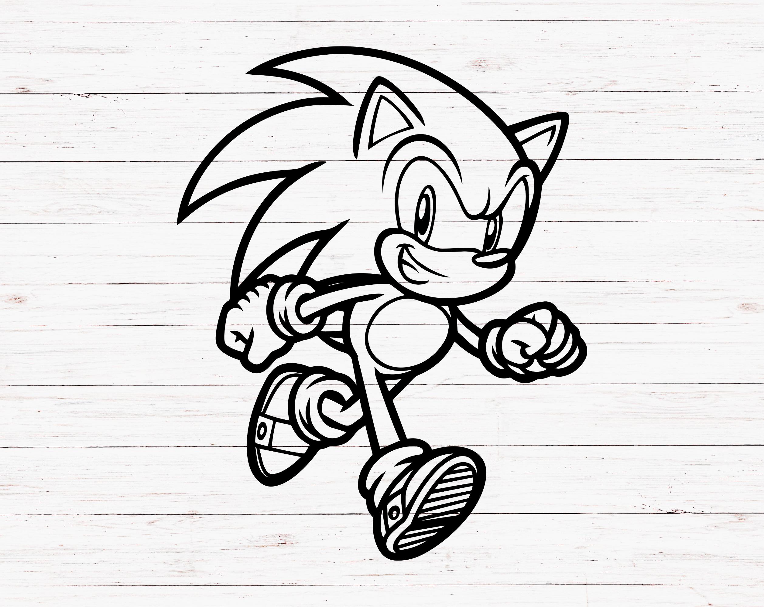 Sonic Outline Svg, Sonic Outline Png, Sonic Svg, Sonic the Hedgehog Svg ...