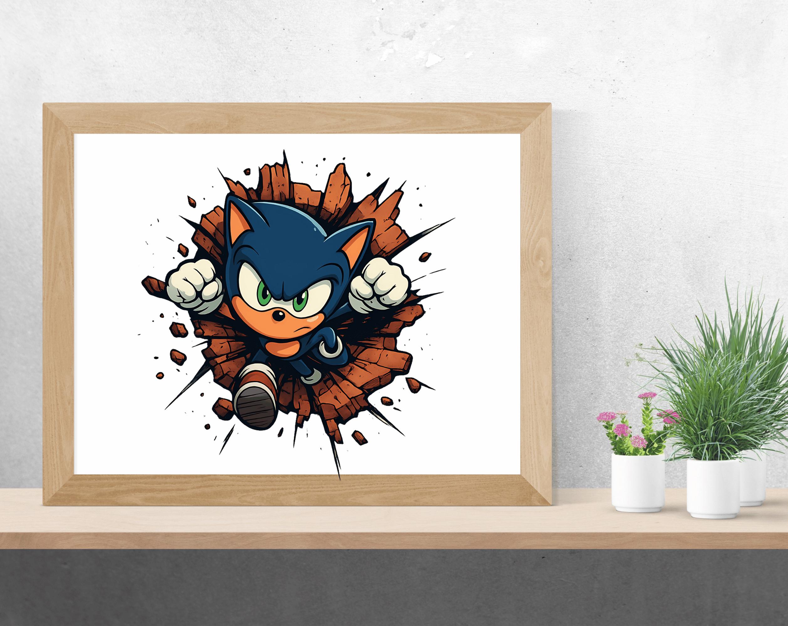 Sonic PNG | Breakthrough Wall Smash Clipart | Cool Gaming Sublimation ...