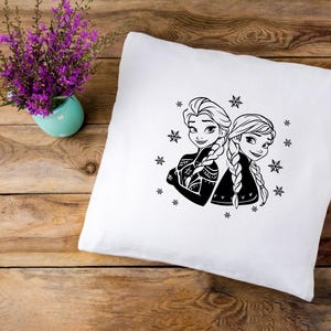 Elsa and Anna Svg, Elsa Svg, Anna Svg, Elsa Outline, Anna Outline ...