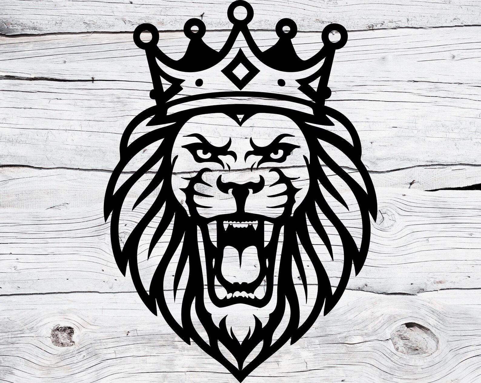 Lion Svg | King Lion Svg Png | Roaring Crowned Lion Head Tribal Design ...
