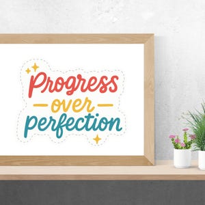 Progress Over Perfection SVG PNG | Motivational Quote Sticker Design ...