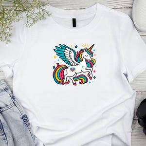 Rainbow Unicorn SVG PNG | Flying Unicorn Clipart | Cute Layered Cut ...