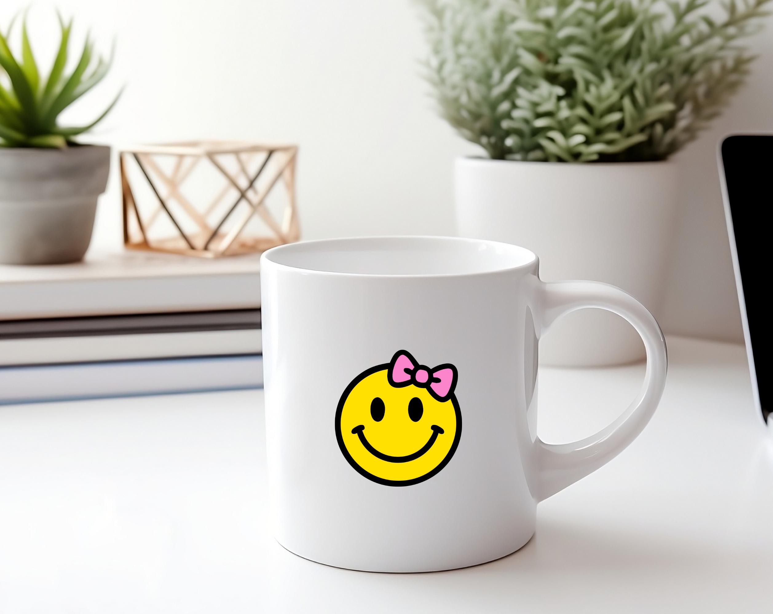 Layered Smiley Face With Bow SVG PNG, Cute Girl Emoji Cricut File ...