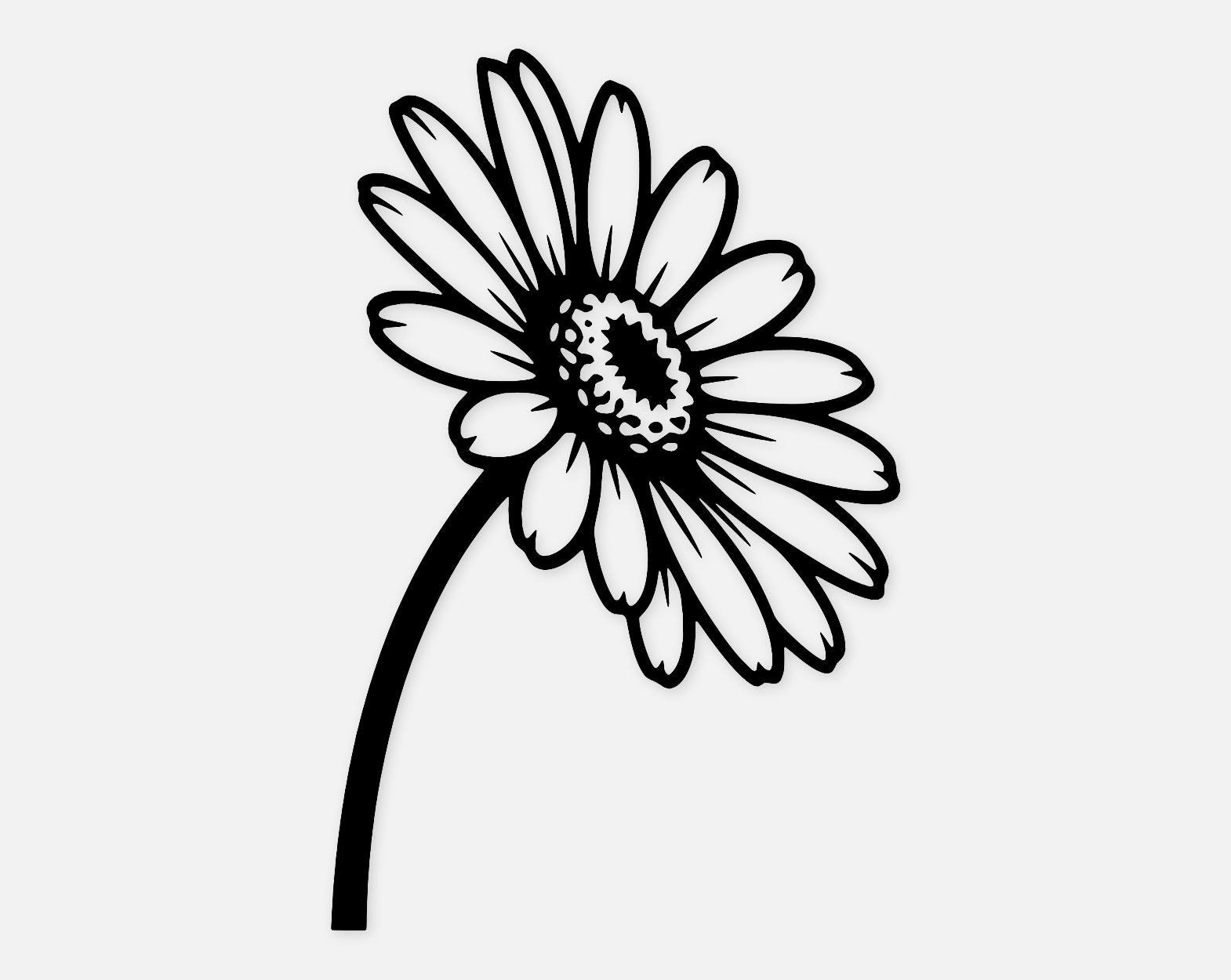 Single Daisy Svg Png: Minimalist Floral Design for Crafts - Etsy