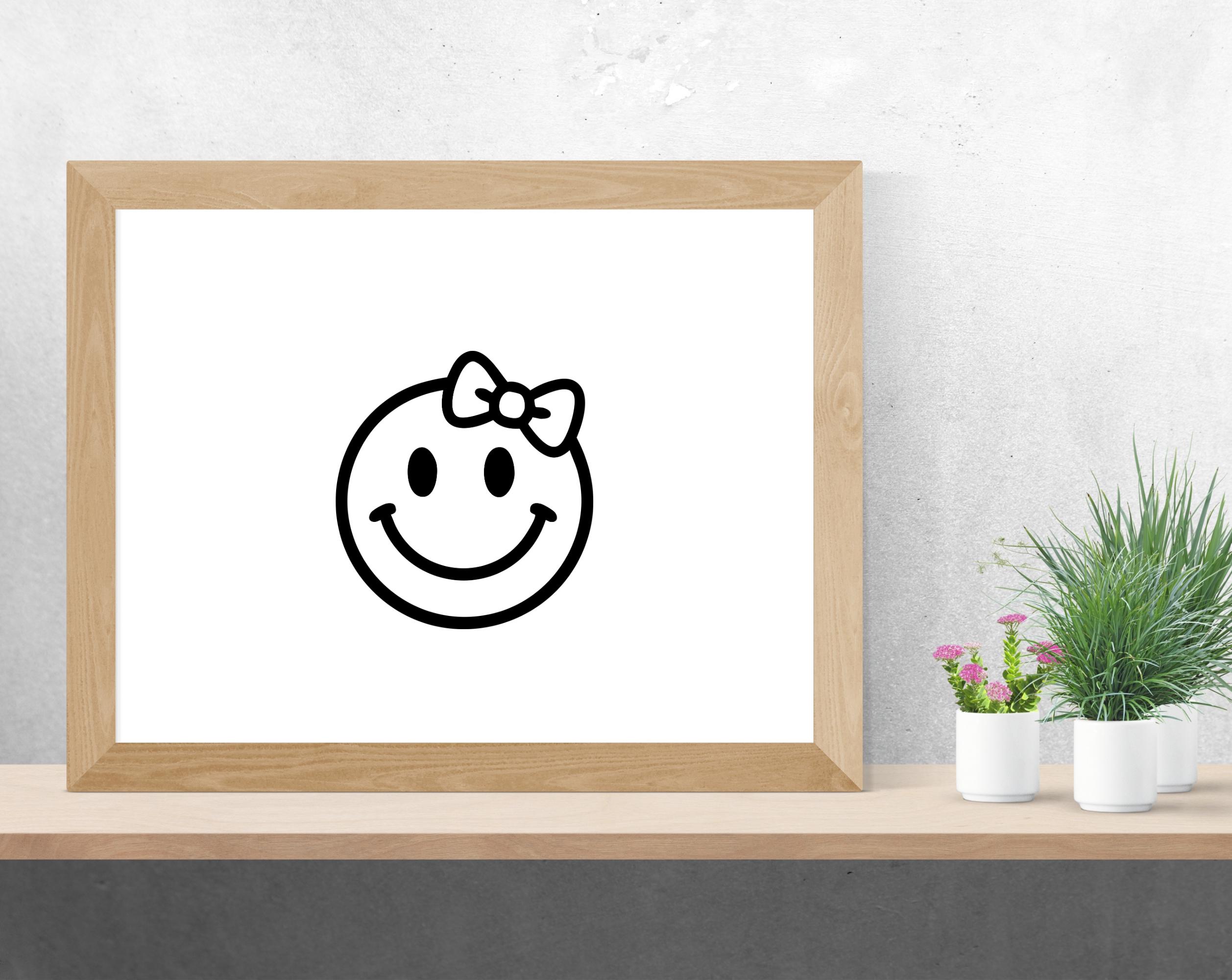 Smiley Svg, Smiley Face With Bow SVG PNG, Cute Girl Emoji Clipart ...