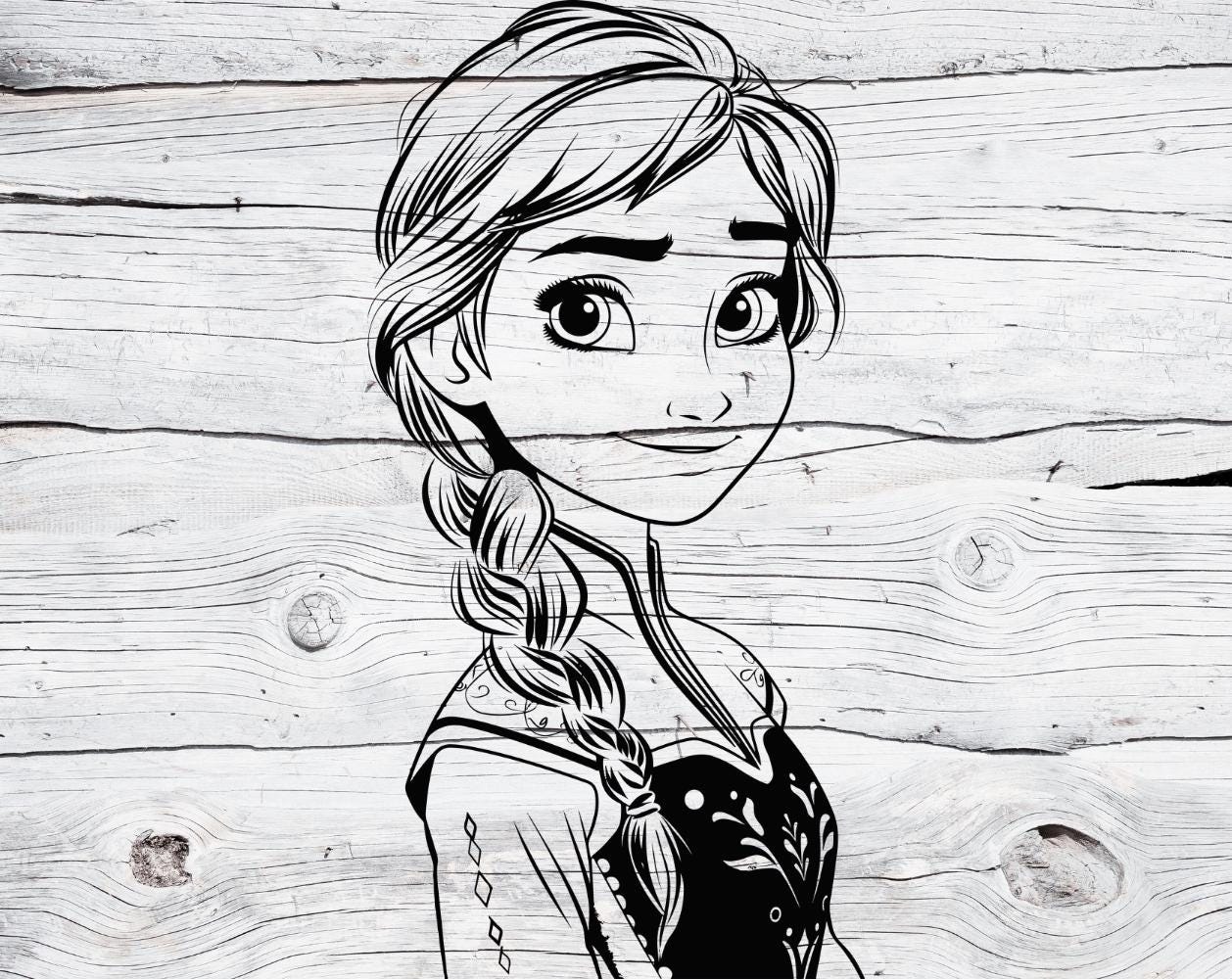Anna Svg, Frozen Anna Svg, Anna Frozen Svg, Frozen Anna Outline Svg ...