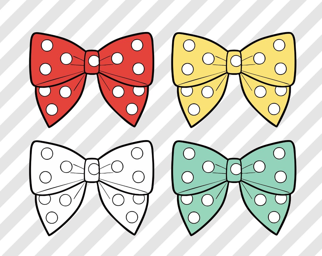 Polka Dot Bow Svg Png: Cute Hair Bow Clipart Bundle for Cricut and ...