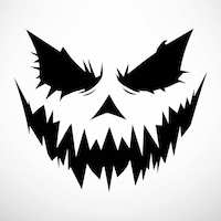 Spooky Halloween Face SVG Bundle: Horror Skull Smile (digital Download ...