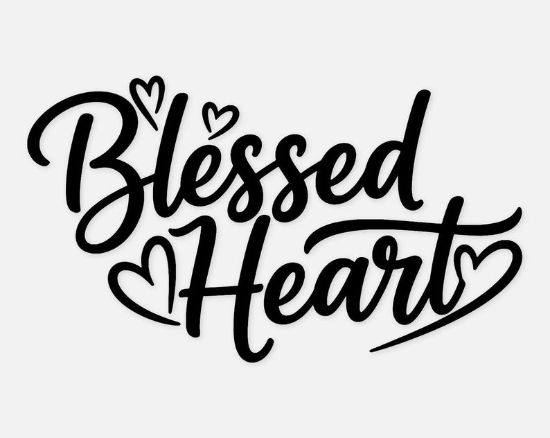 Blessed Heart Typography Svg Png: Cut Ready Digital Design for Cricut ...