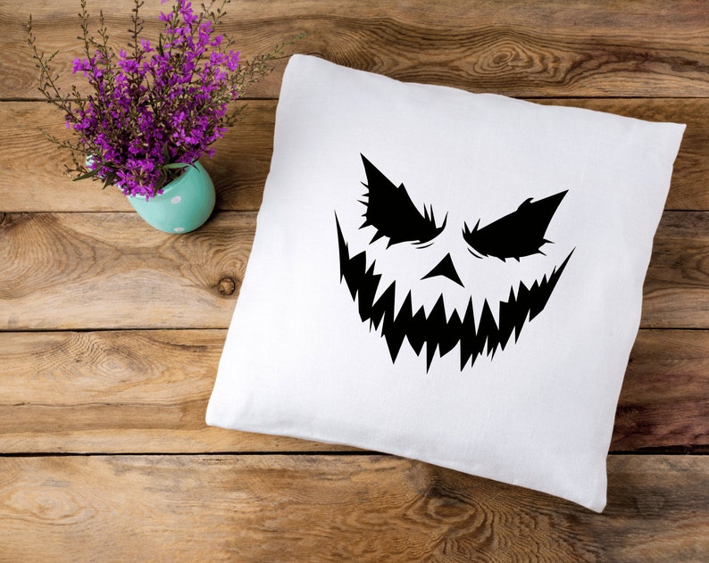Halloween Svg - Jack-o'-lantern Scary Face SVG | Pumpkin Carving Face ...