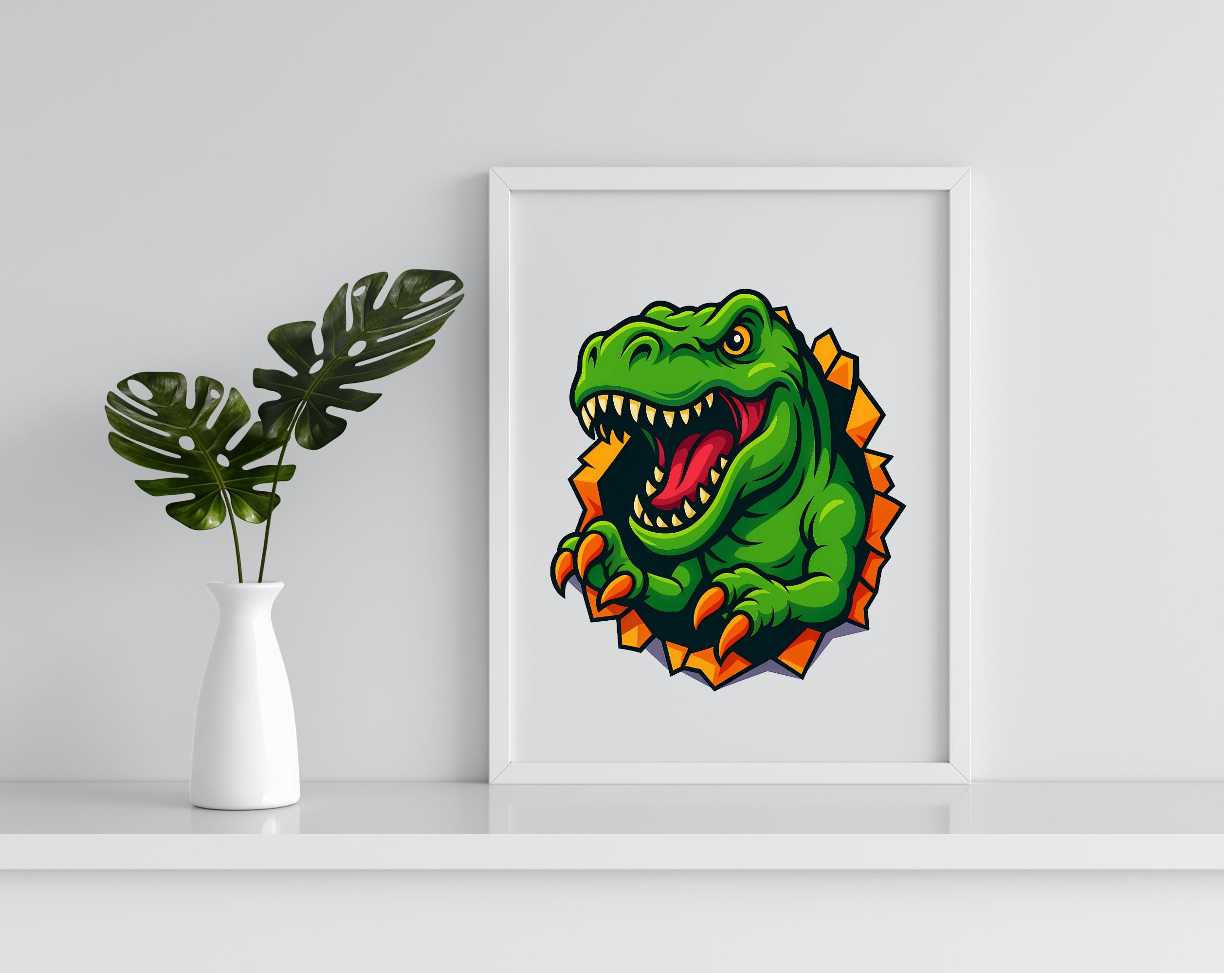 Roaring T-rex PNG Clipart | Cartoon Dinosaur Graphic for Kids Crafts ...