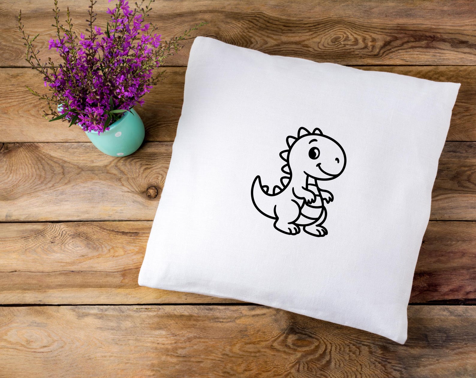Cute Dinosaur SVG PNG | Baby Dino Line Art Clipart | Cartoon Dinosaur ...