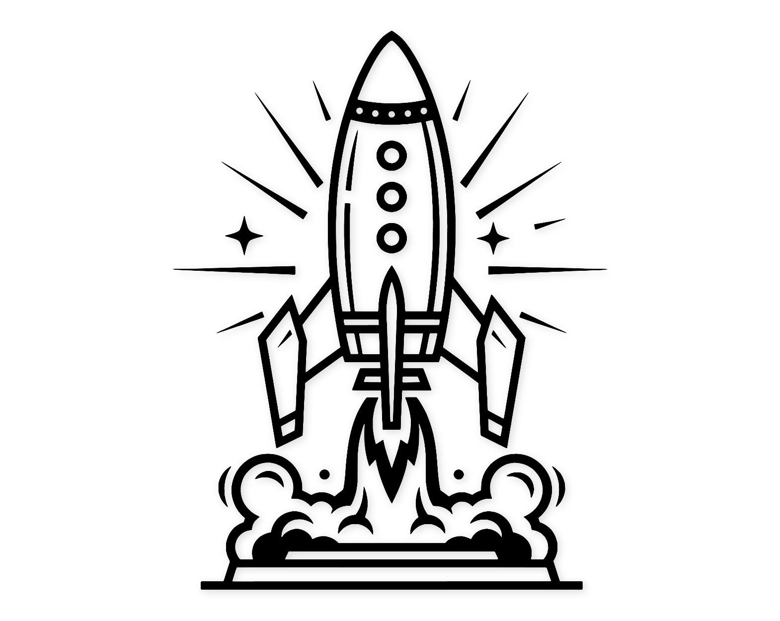 Retro Space Rocket Svg Png: Bold Cut File for T-shirts & Wall Art - Etsy