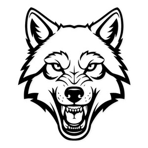 Aggressive Wolf Snarl Svg Png: Bold Line Art for Cricut Projects - Etsy