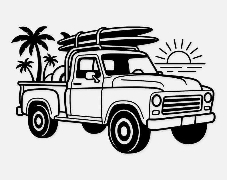 Tropical Truck Escape Svg Png: Bold Design for Summer Projects - Etsy