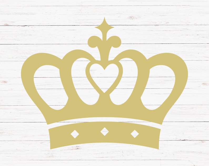 Gold Crown SVG PNG | Royal Heart Crown Clipart | Princess King Queen ...