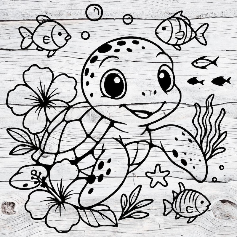 Black Happy Turtle - Etsy