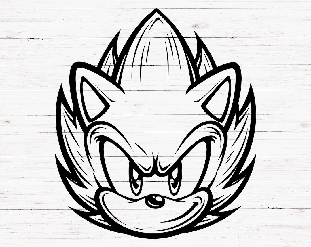 Sonic Face Svg, Sonic Svg, Sonic Head Svg, Sonic Outline Svg, Sonic the ...