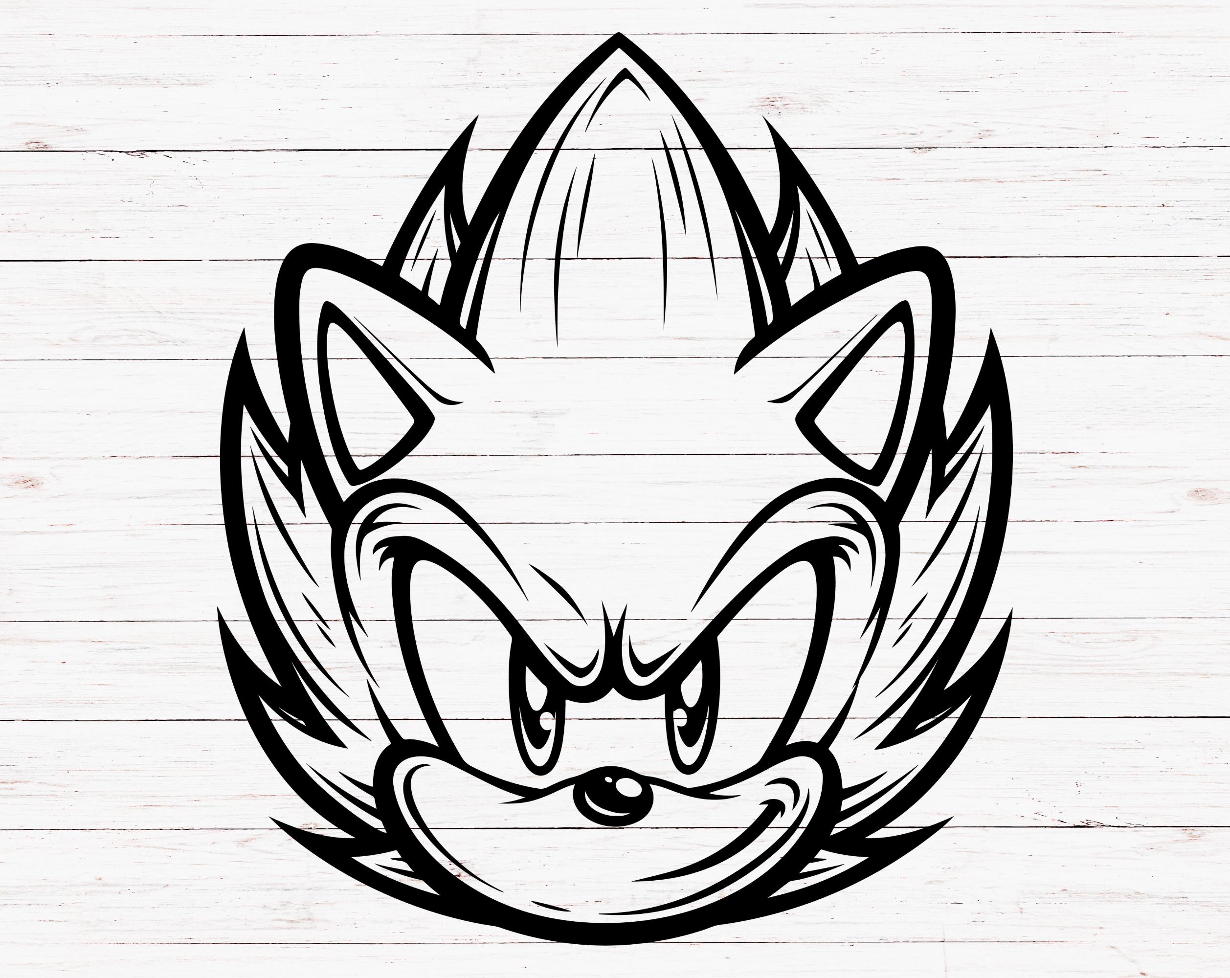 Sonic Face Svg, Sonic Svg, Sonic Head Svg, Sonic Outline Svg, Sonic the ...