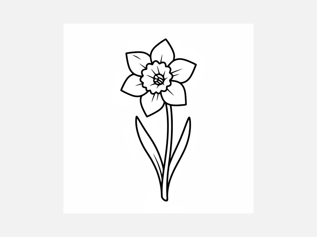 Simple Daffodil Line Art SVG | Floral Vector Graphic for Cricut ...
