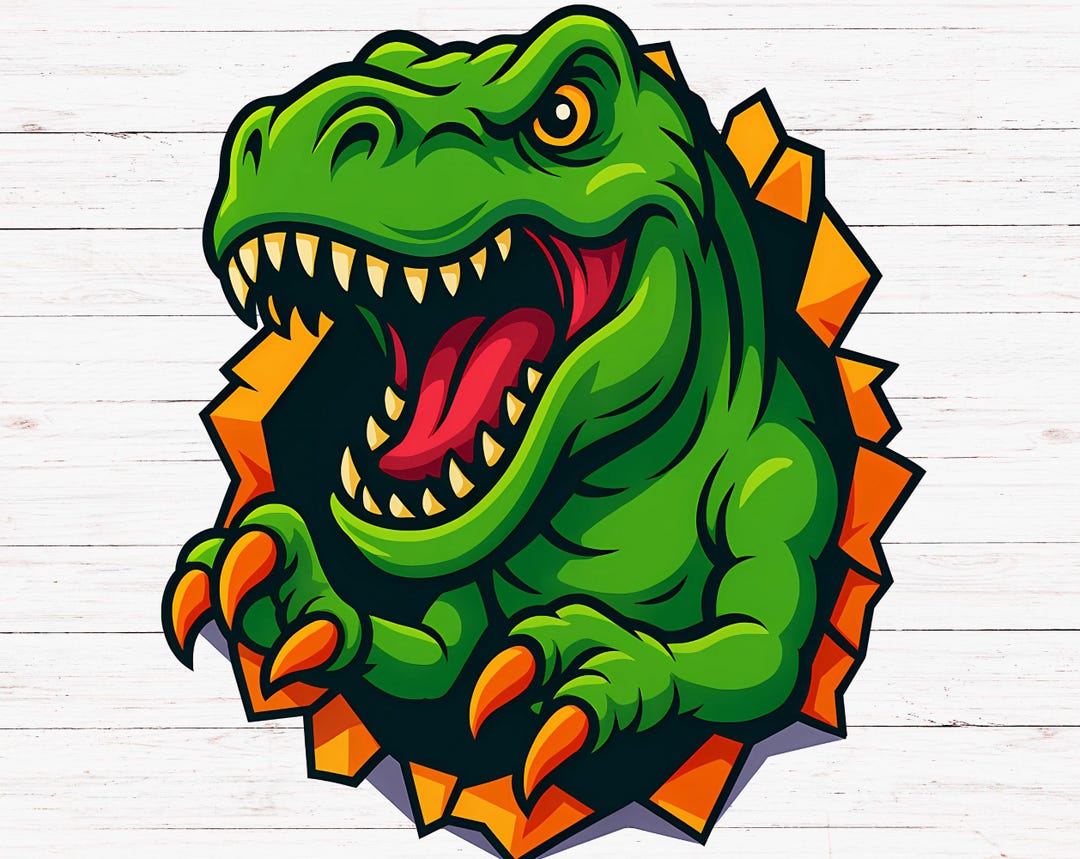 Roaring T-rex PNG Clipart | Cartoon Dinosaur Graphic for Kids Crafts ...