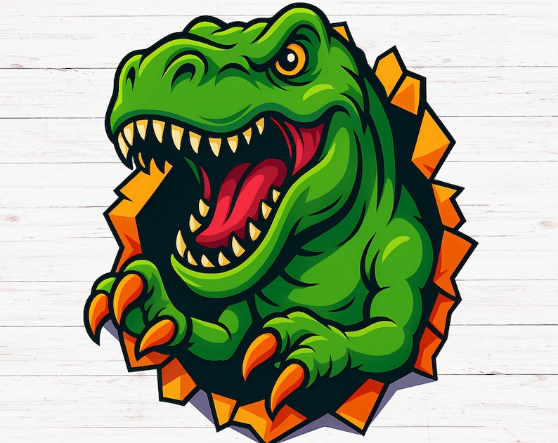 Roaring T-rex PNG Clipart | Cartoon Dinosaur Graphic for Kids Crafts ...