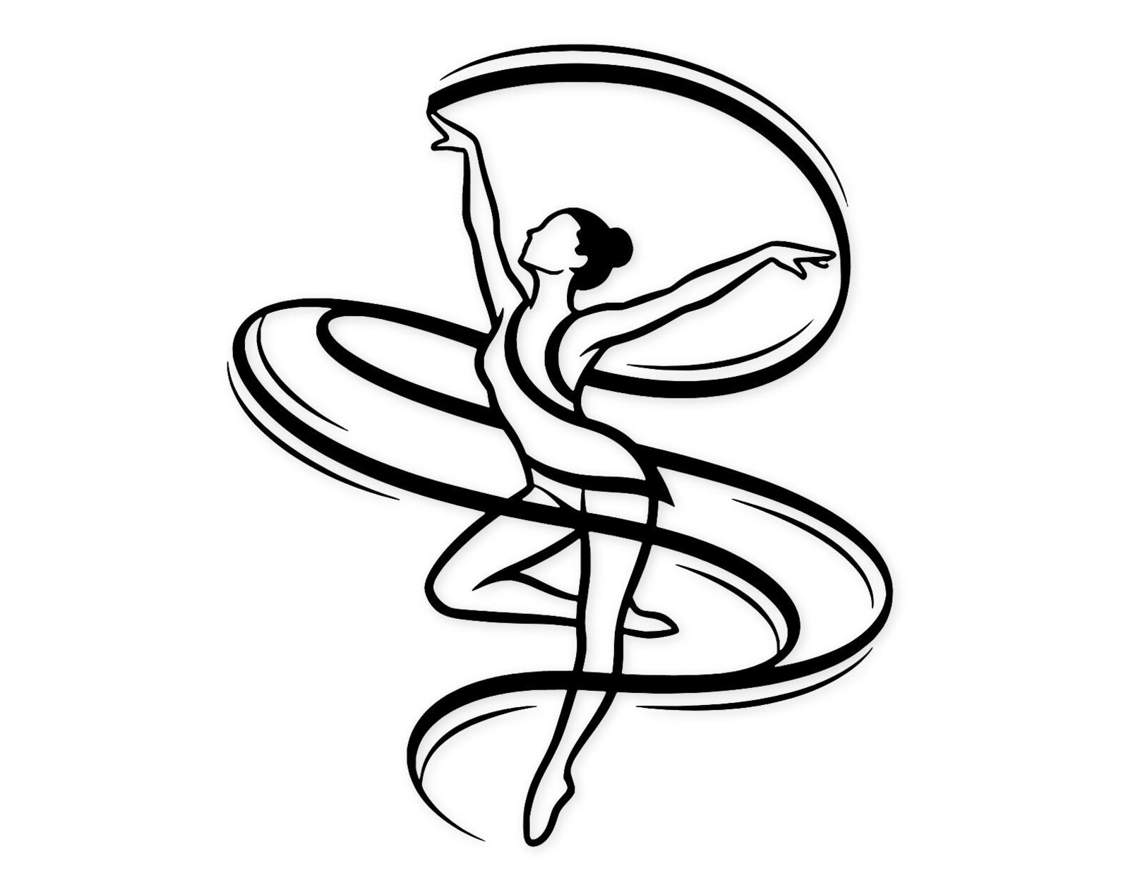 Ribbon Dancer Svg Png: Cut Ready Digital Design for Cricut Silhouette ...