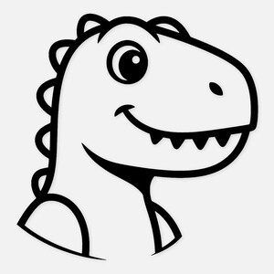 Dino Head Svg Png: Clean Line Art Cut File for Crafts - Etsy