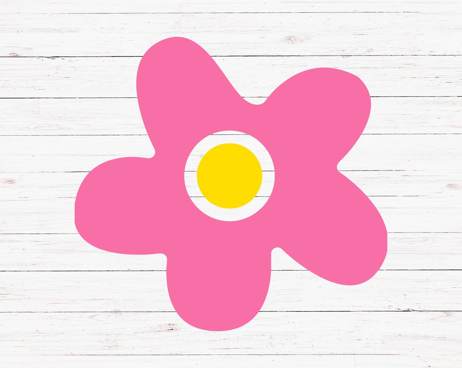 Kitty Flower Svg, Cute Flower Svg, Hot Pink Flower Svg, Flower Outline ...