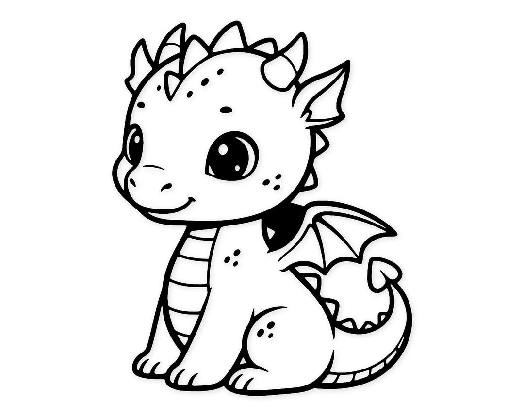 Baby Dragon Svg Png: Cute High Contrast Design for Custom Crafts - Etsy