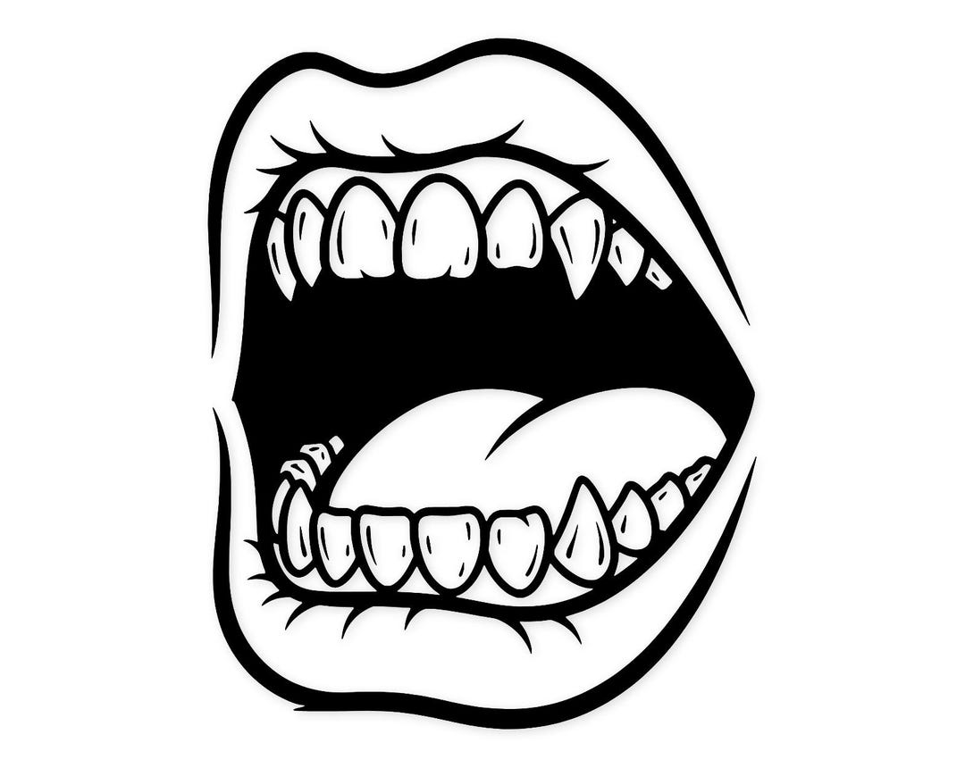 Spooky Mouth Outline Svg Png: Cut Ready Digital Design for Cricut ...